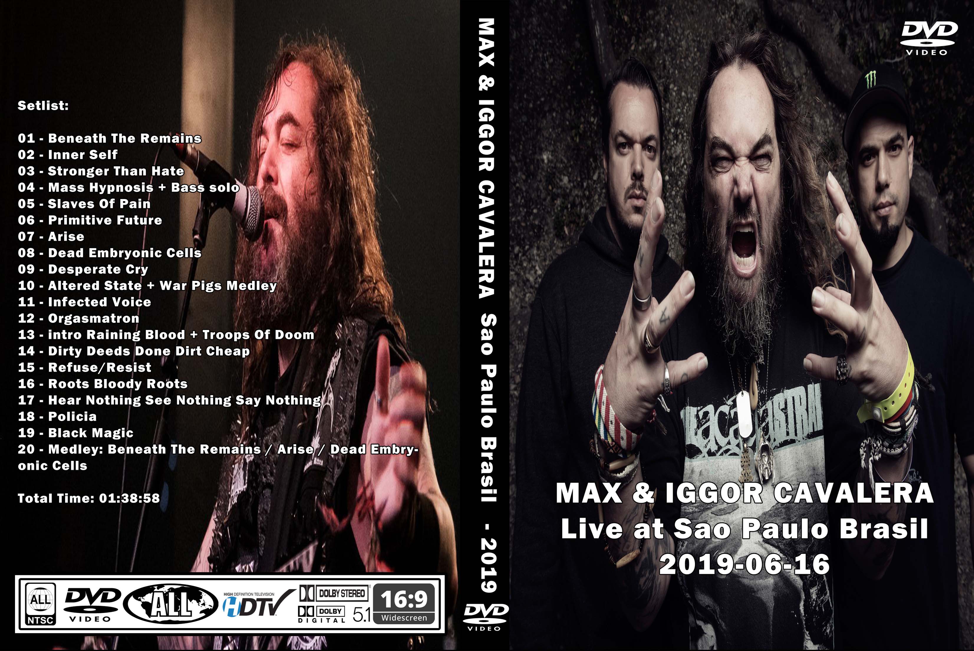 Max & Iggor Cavalera - Live Sao Paulo Brasil 2019 DVD - Rare Rock Dvds